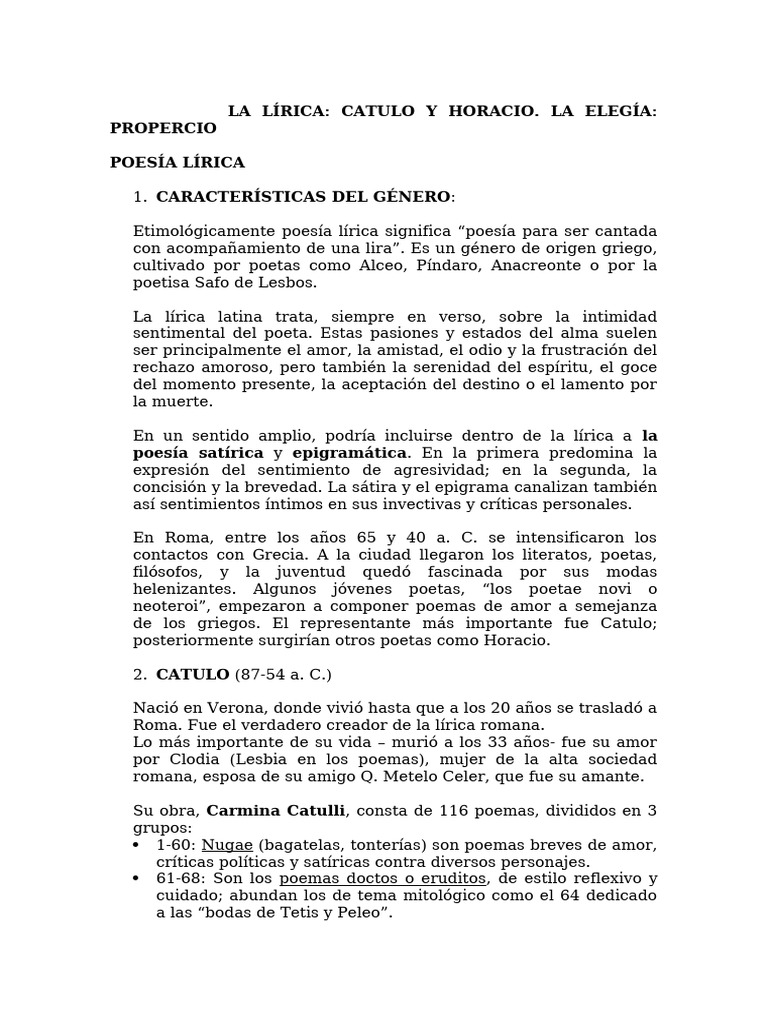La Lírica | PDF | Ovidio | Poesía lírica