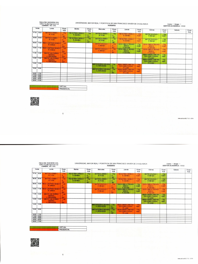 Horarios Civil 2022 | PDF
