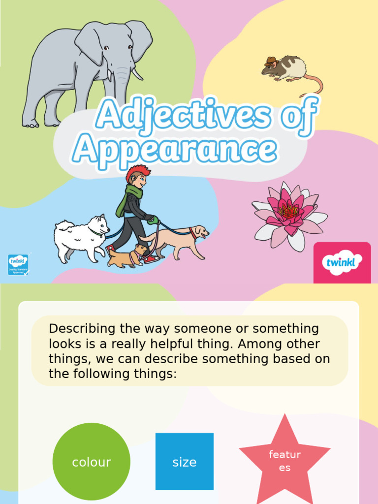 ESL Vocabulary: Describing Appearance | PDF