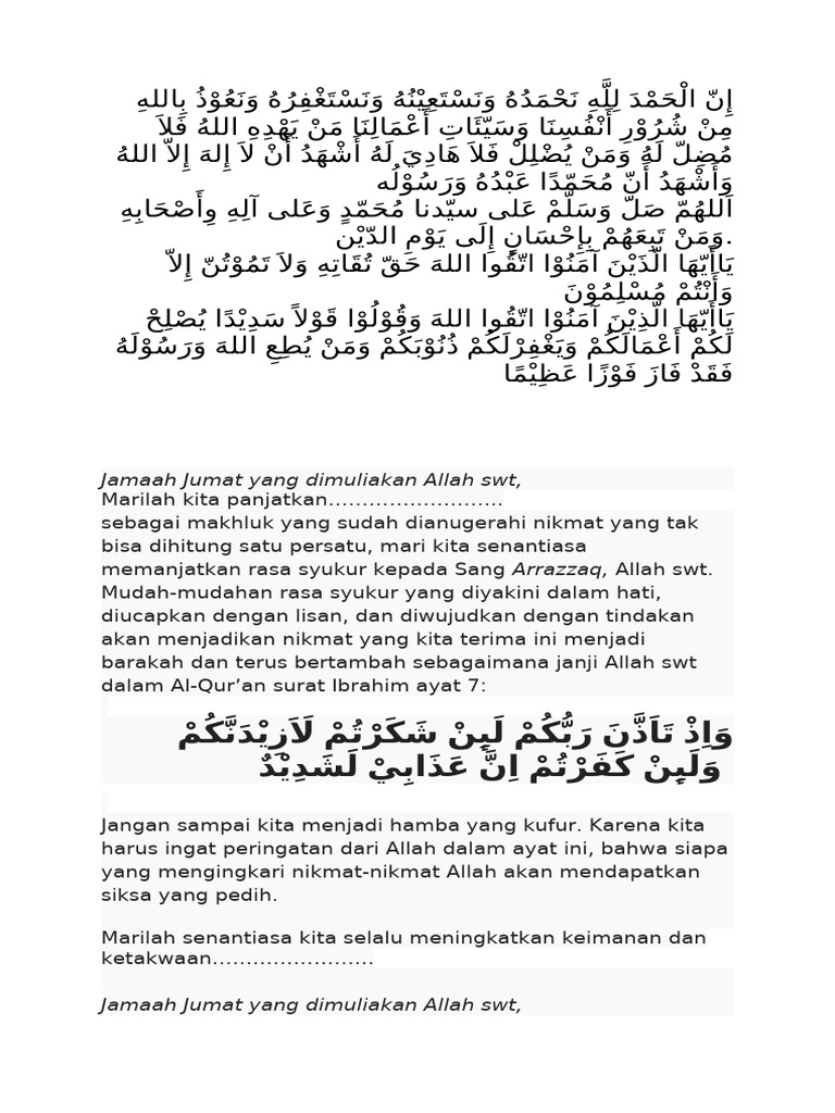khutbah jumat persiapan ramadhan | PDF