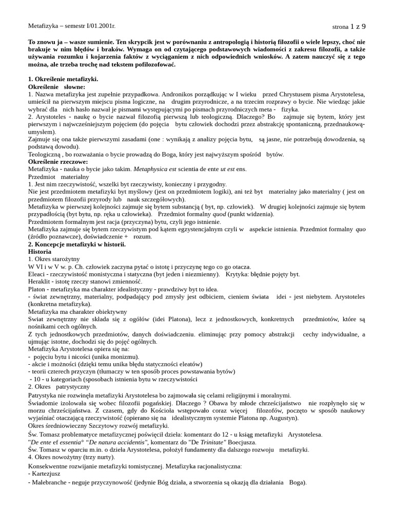 Metafizyka | PDF