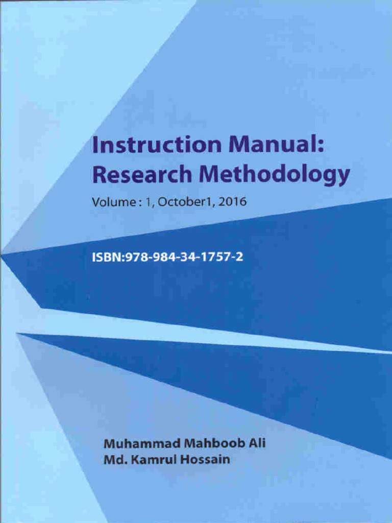 Instruction Manual_research Methodology | PDF | Theory | Inductive Reasoning