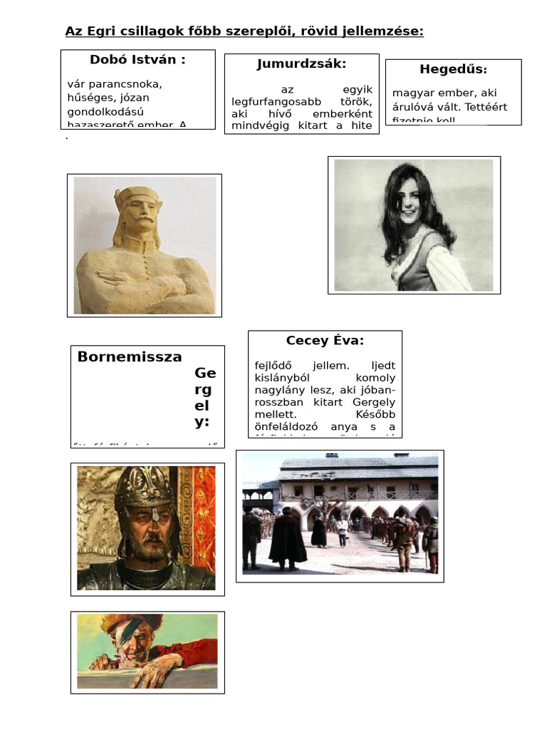 Az Egri Csillagok Szereplői | PDF