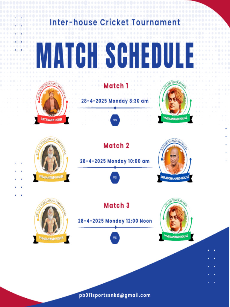 Cricket Matches Time Schedule | PDF