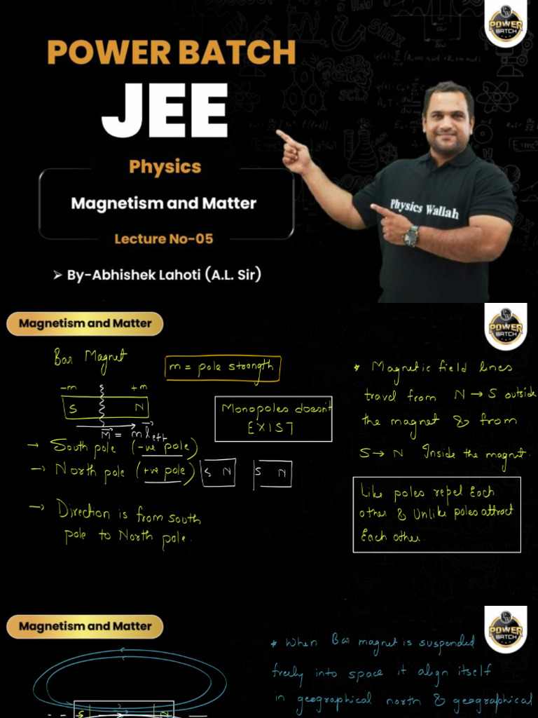 Magnetism and Matter - Class Notes | PDF