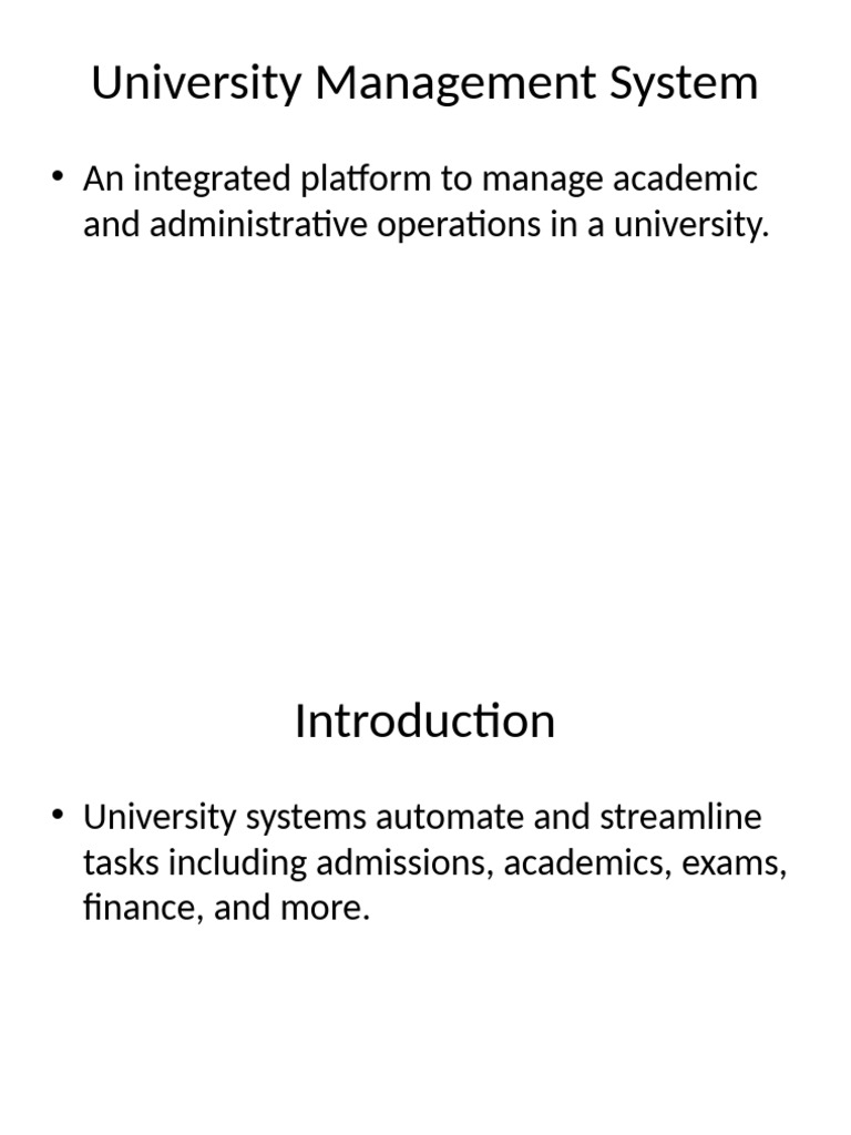 University Management System Overview | PDF