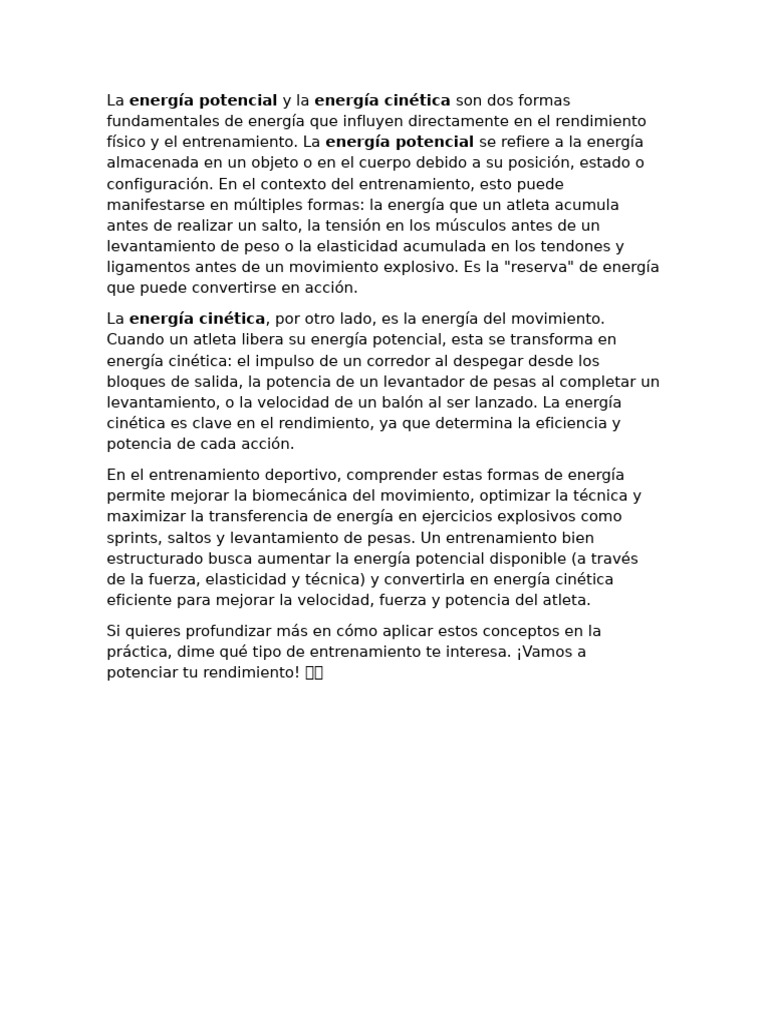 Energía Potencial Energía Cinética Energía Potencial | PDF