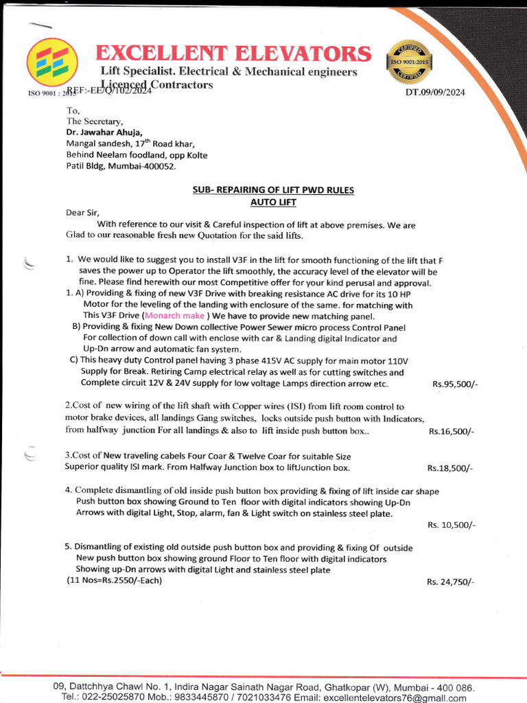 Repairing of Lift - Auto Lift | PDF | Elevator | Mechanical Engineering