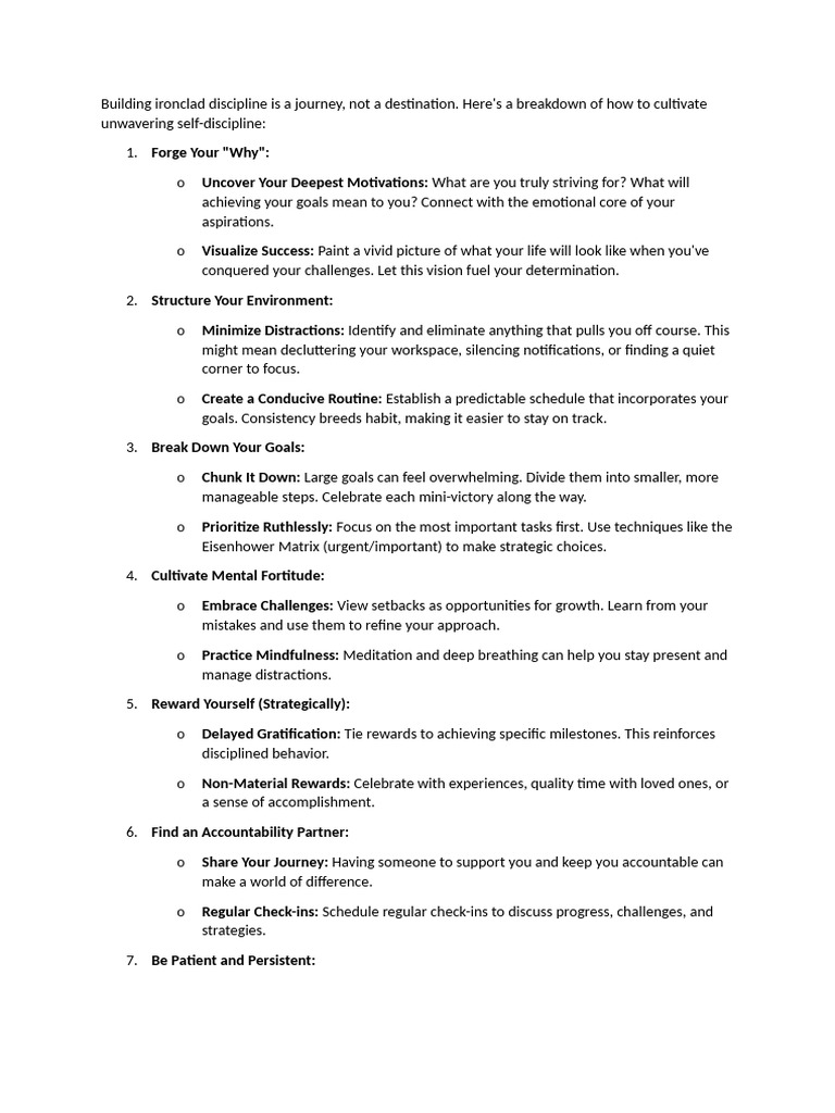 Building Ironclad Discipline Is A Journey | PDF | Disciplines ...