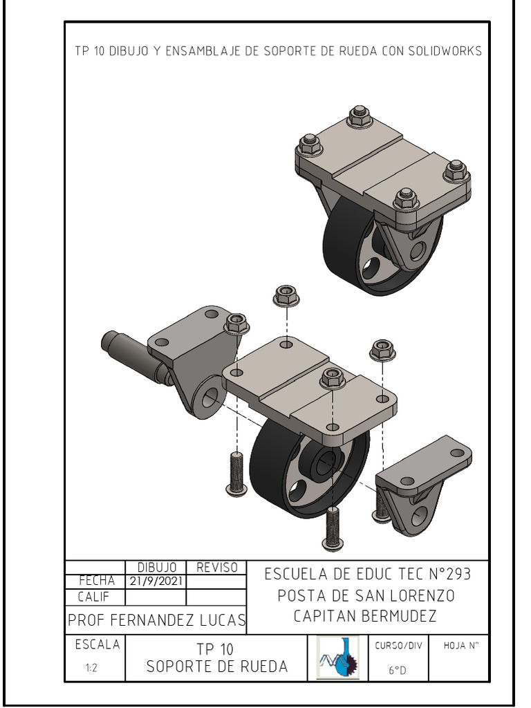 Planos Soporte Rueda Diseño, Ensamblaje y Plano | PDF