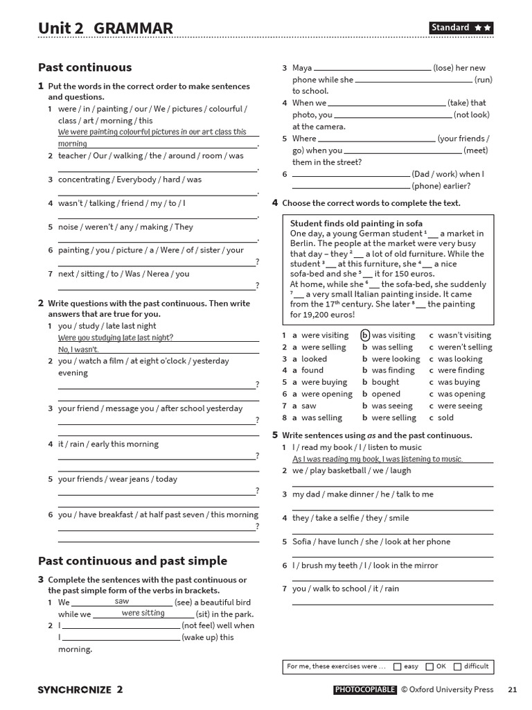 Refuerzo Oxford Unit 2 - Grammar S | PDF | Linguistics | Grammar