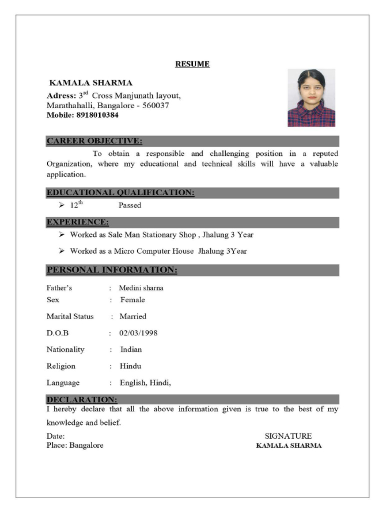 My Current Resume | PDF