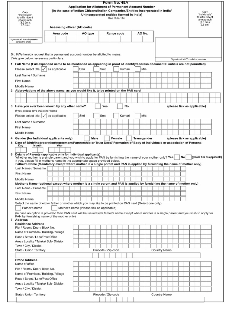 49A Form Updated | PDF