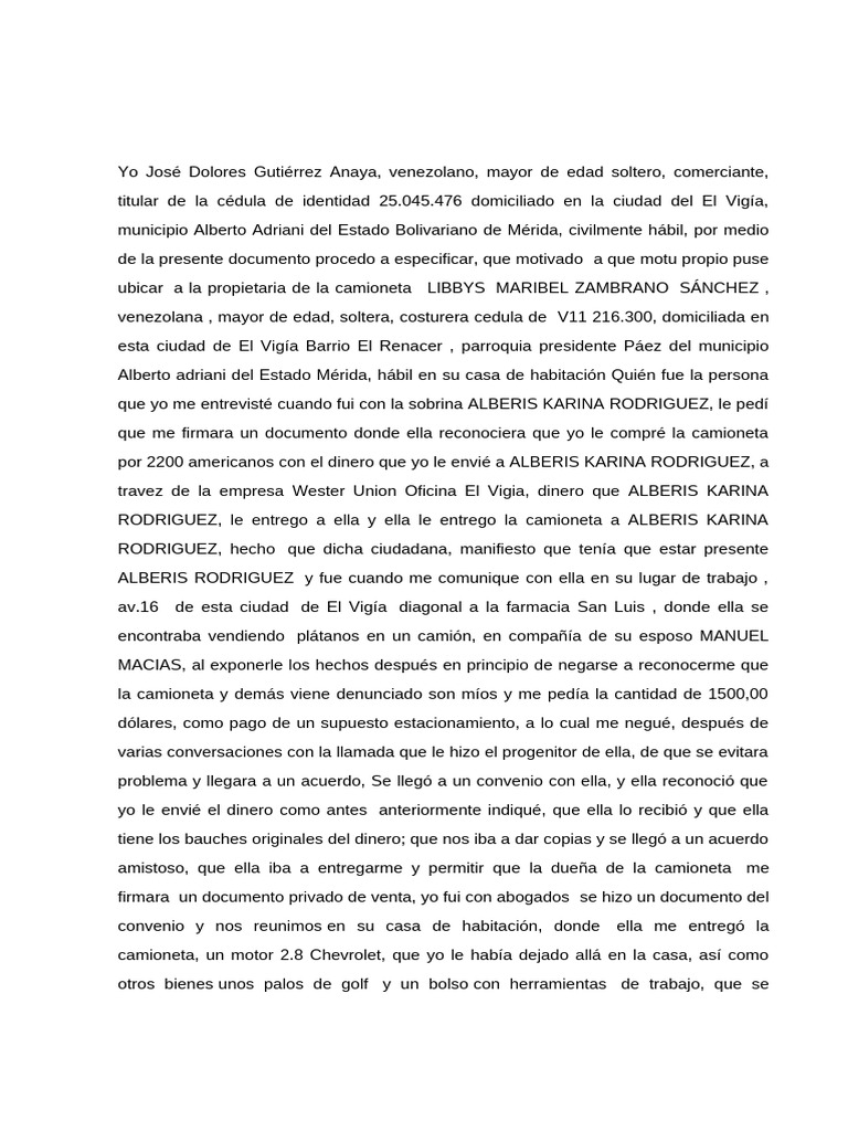Yo José Dolores Gutiérrez Anaya | PDF