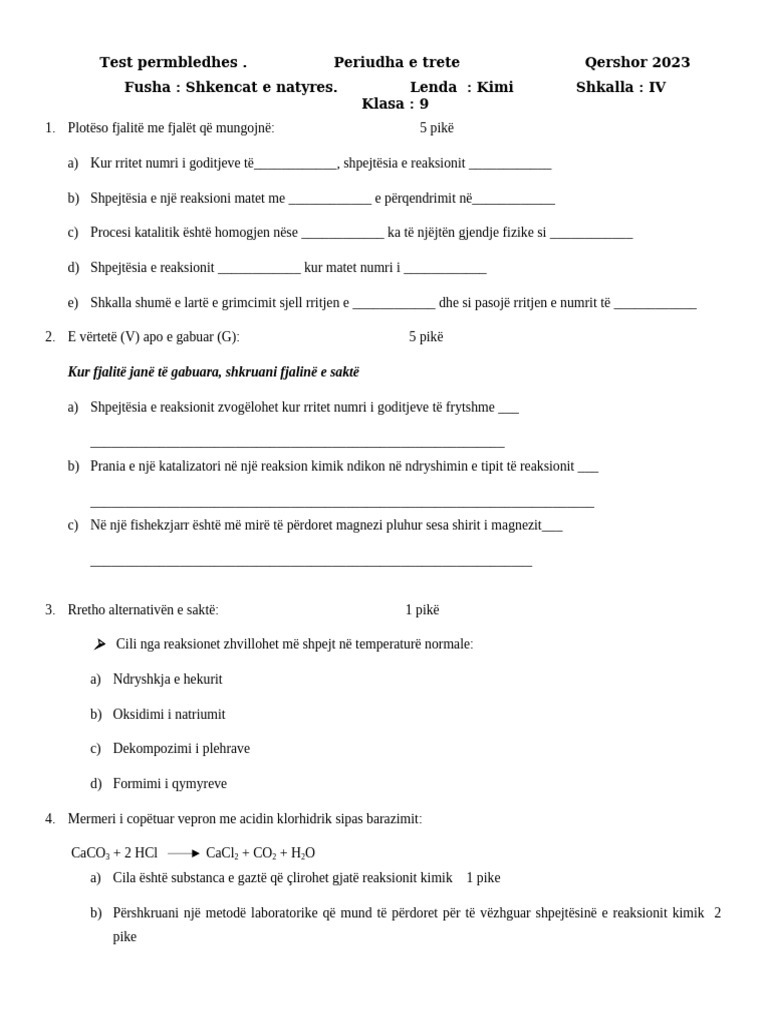 Test P 3 Kimi 9 | PDF