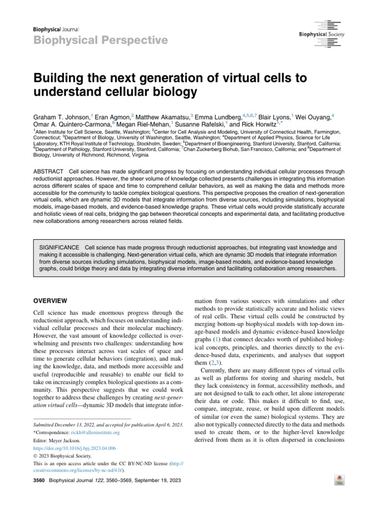 next generation of virtual cells | PDF | Simulation | Data