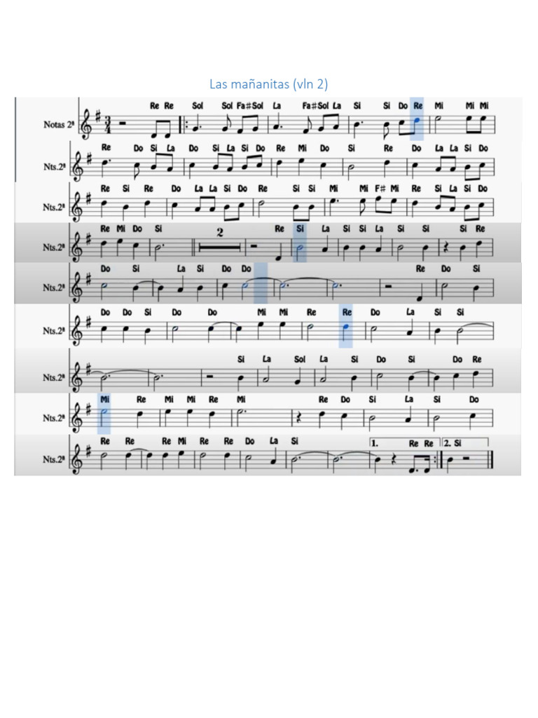 Las Mañanitas VLN 2 | PDF
