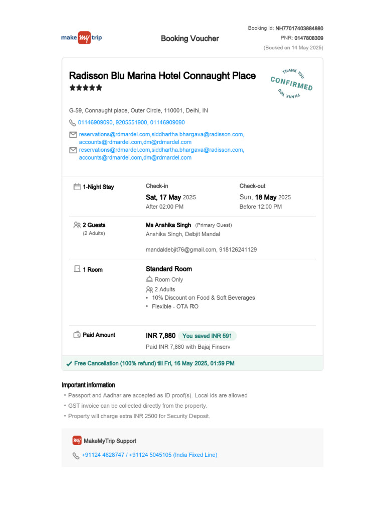 Booking Confirmation Voucher | PDF