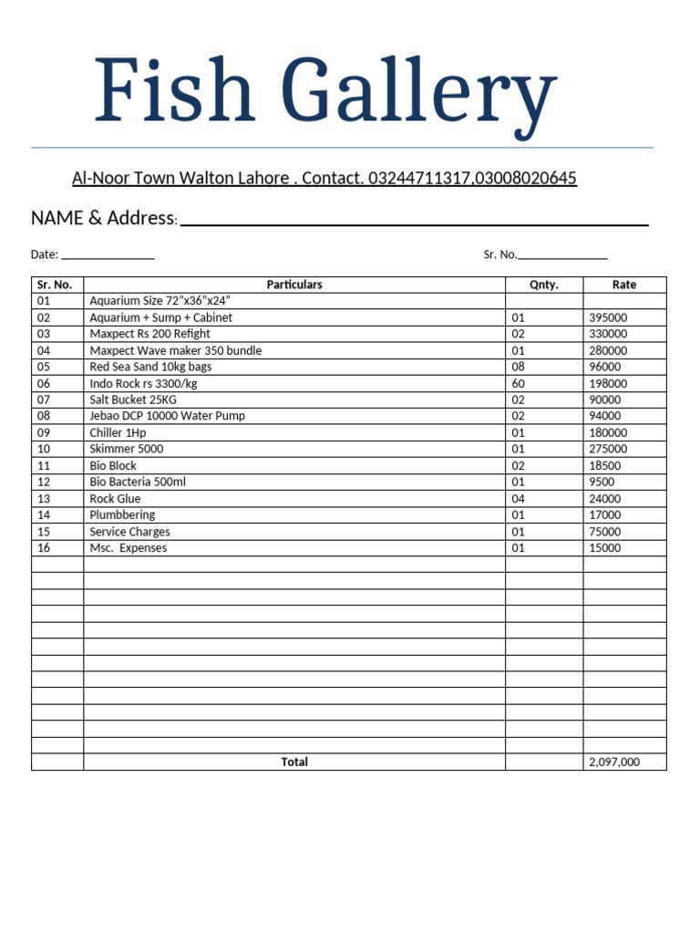 Fish Gallery Hamza | PDF