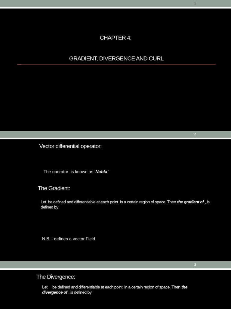 Chapter 4 (A) Gradient Divergence, Curl | PDF | Mathematics | Algebra
