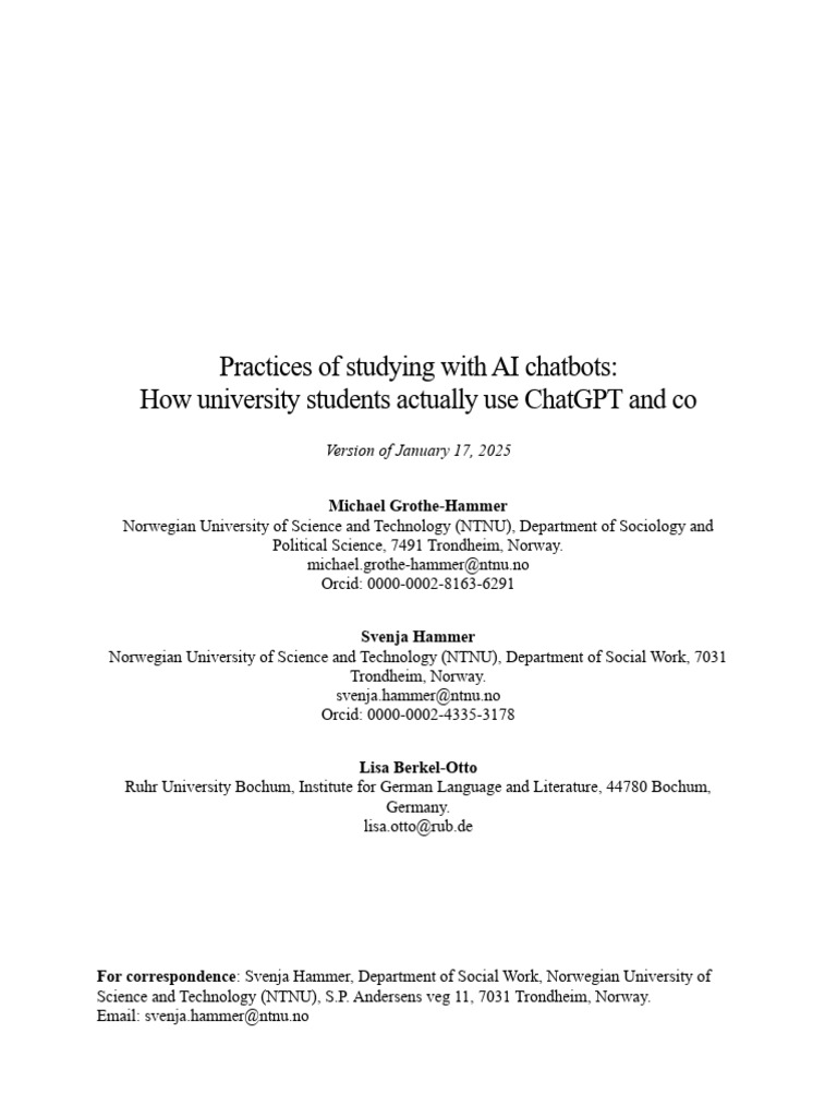 AI Chatbot Usage Among University Students | PDF | Artificial ...