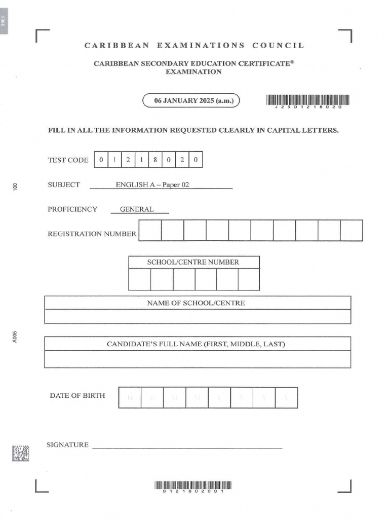 English A Paper 2 January 2025 (Article) | PDF