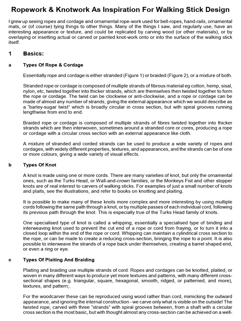 Ropework Knotwork As Inspiration For Walking Stick Design SSS | PDF | Rope | Knot