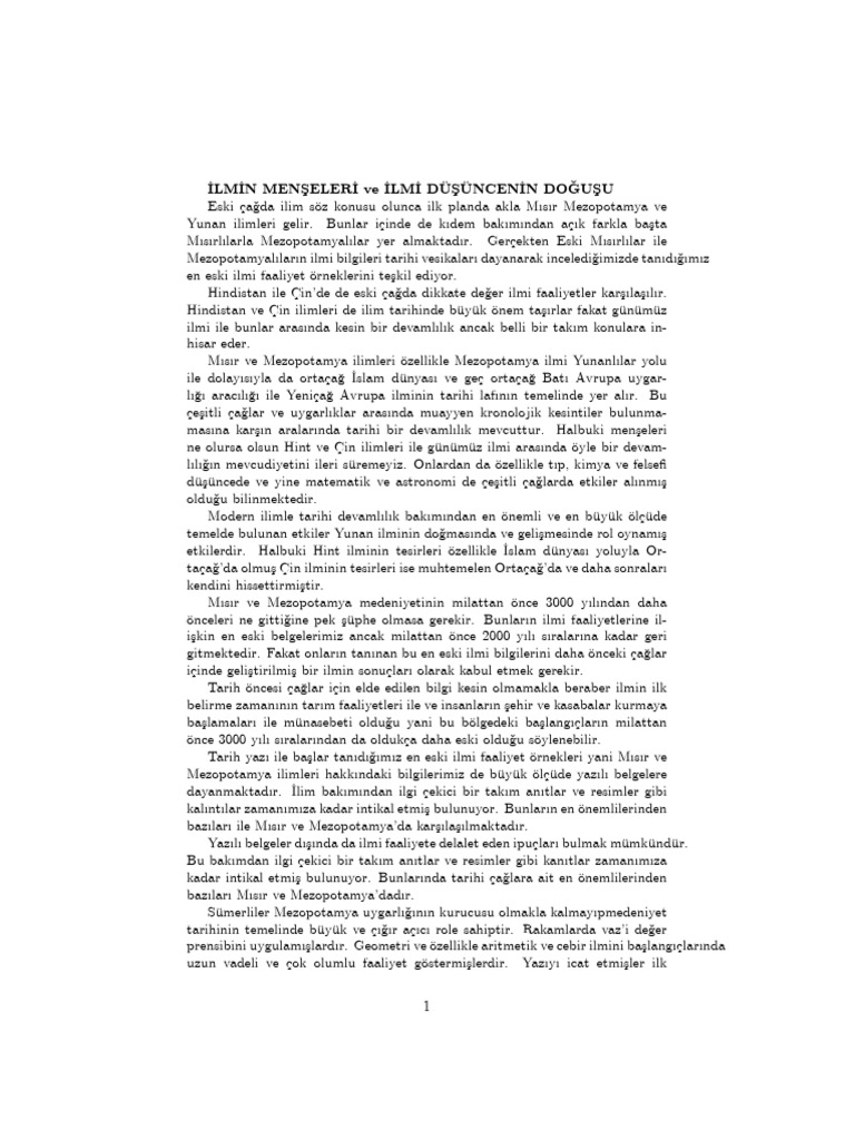 Mat Tarihi 1.Ders | PDF