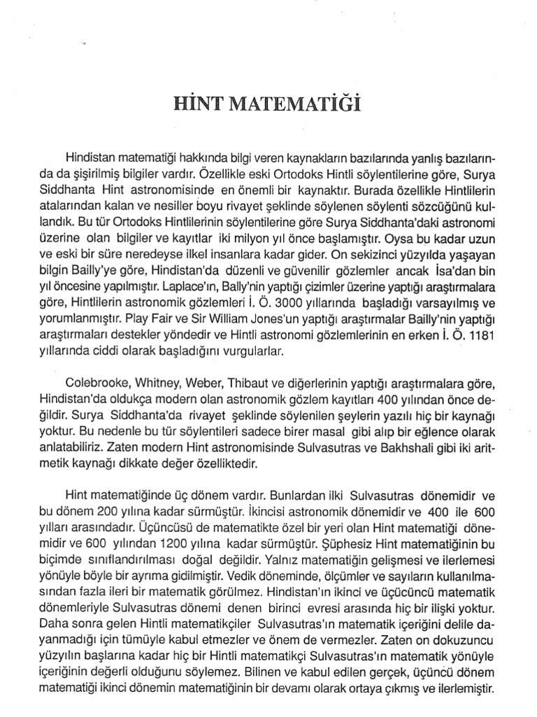 Mat - Tarihi 12.ders (Hint Matematiği) | PDF