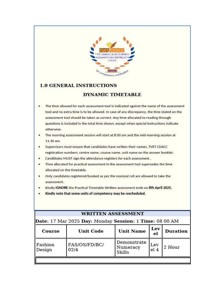 Cdacc March 2025 Timetable | PDF | Engineering | Science
