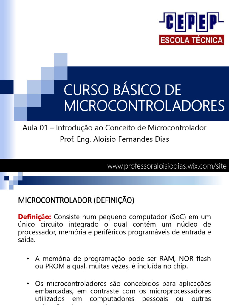 Aula 01 | PDF | Microcontrolador | Unidade central de processamento