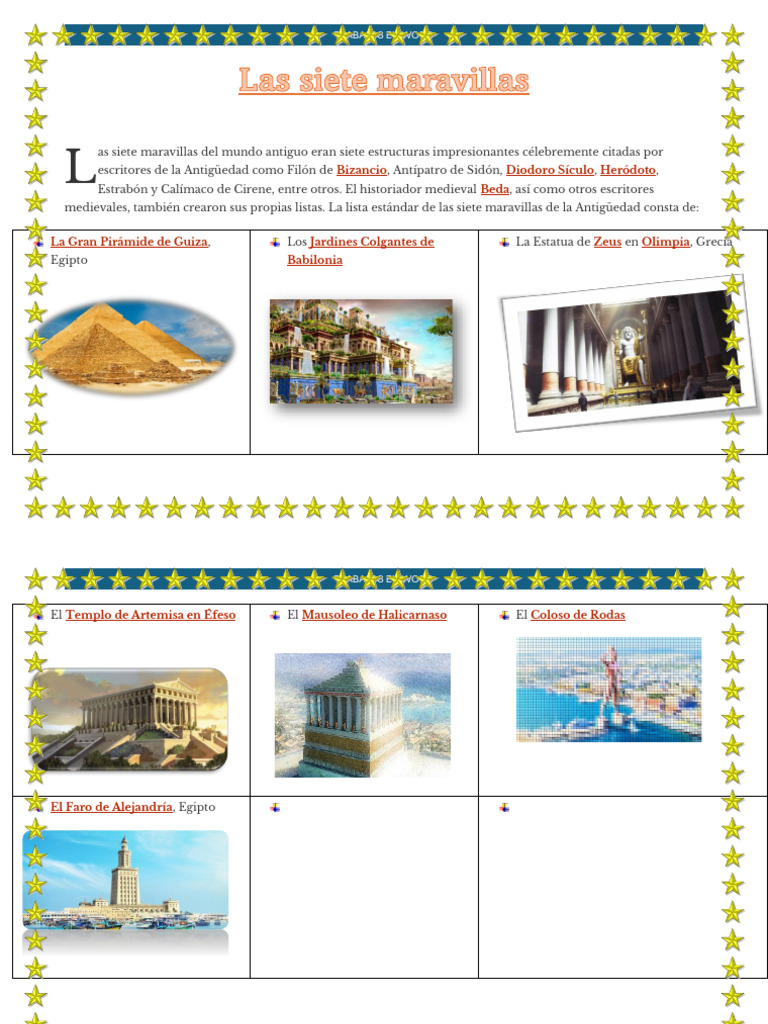 Las siete maravillas 5 GRADO | PDF