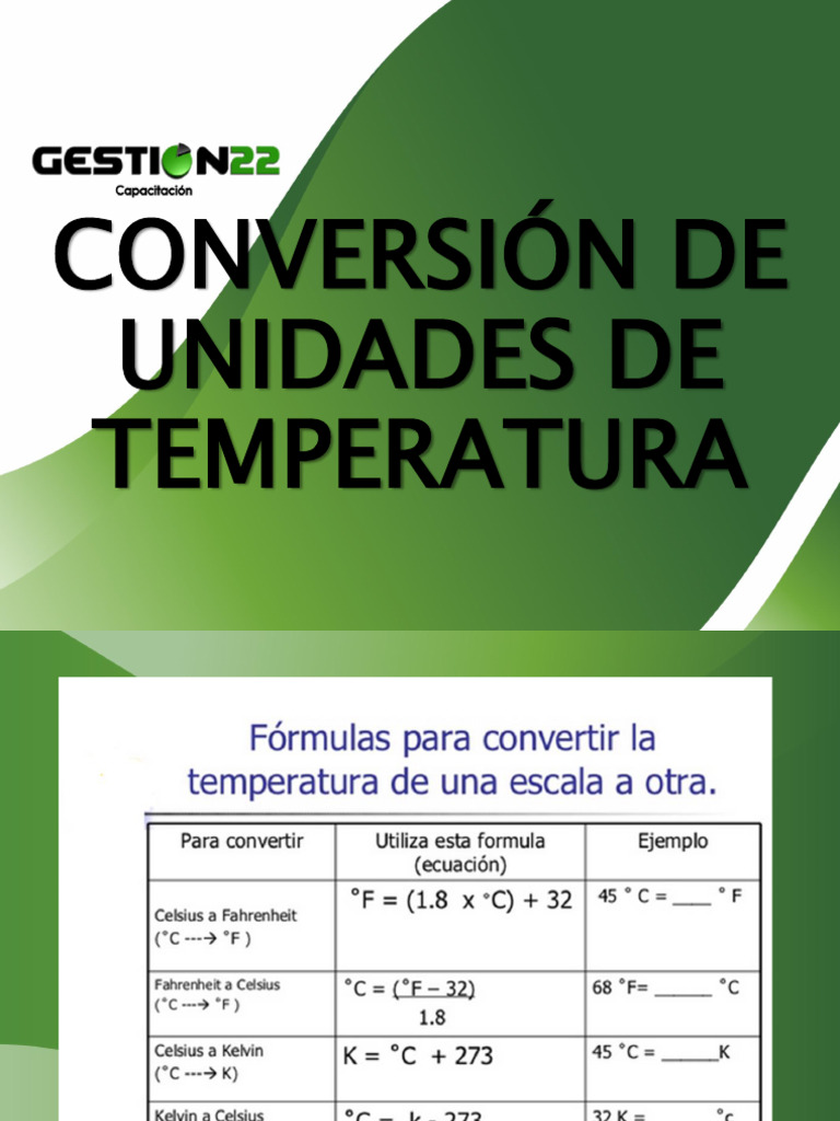1.5 Conversión de Unidades de Temperatura | PDF