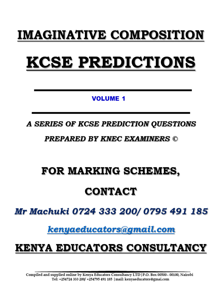 KCSE Imaginative Composition Samples | PDF