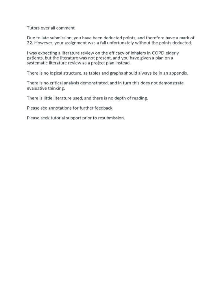 Annotated LR and Overall Feedback | PDF | Chronic Obstructive Pulmonary ...