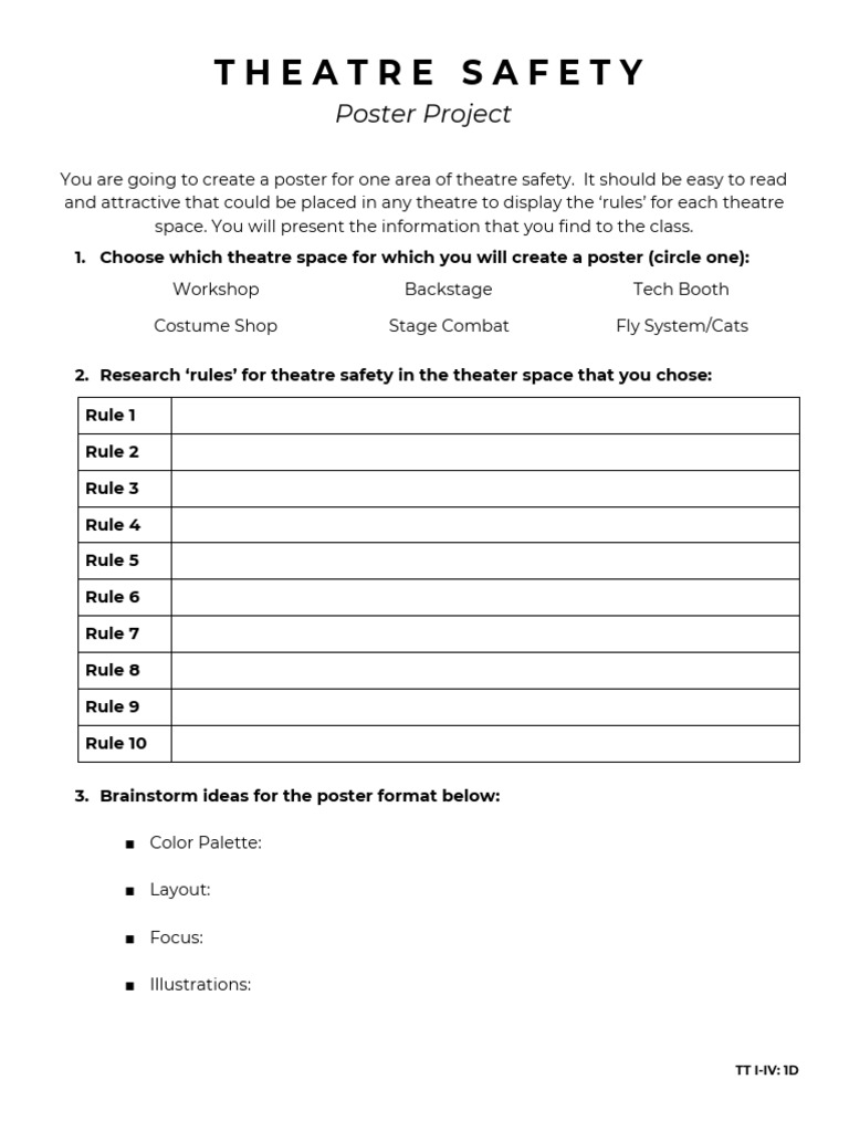 Theatre Safety Poster Project | PDF | Communication Design