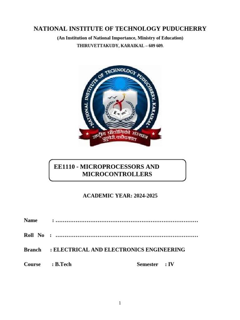 Microcontroller Lab Manual | PDF | Manufactured Goods | Integrated Circuit