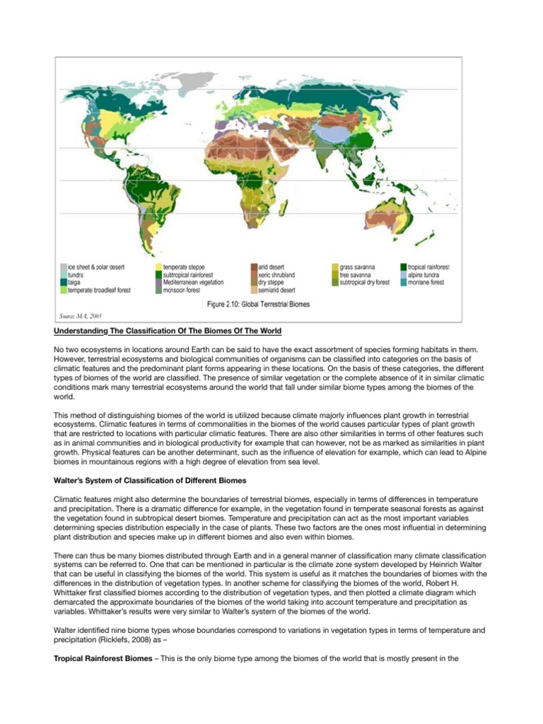 Understanding The Classification of Biomes | PDF | Temperate Climate ...