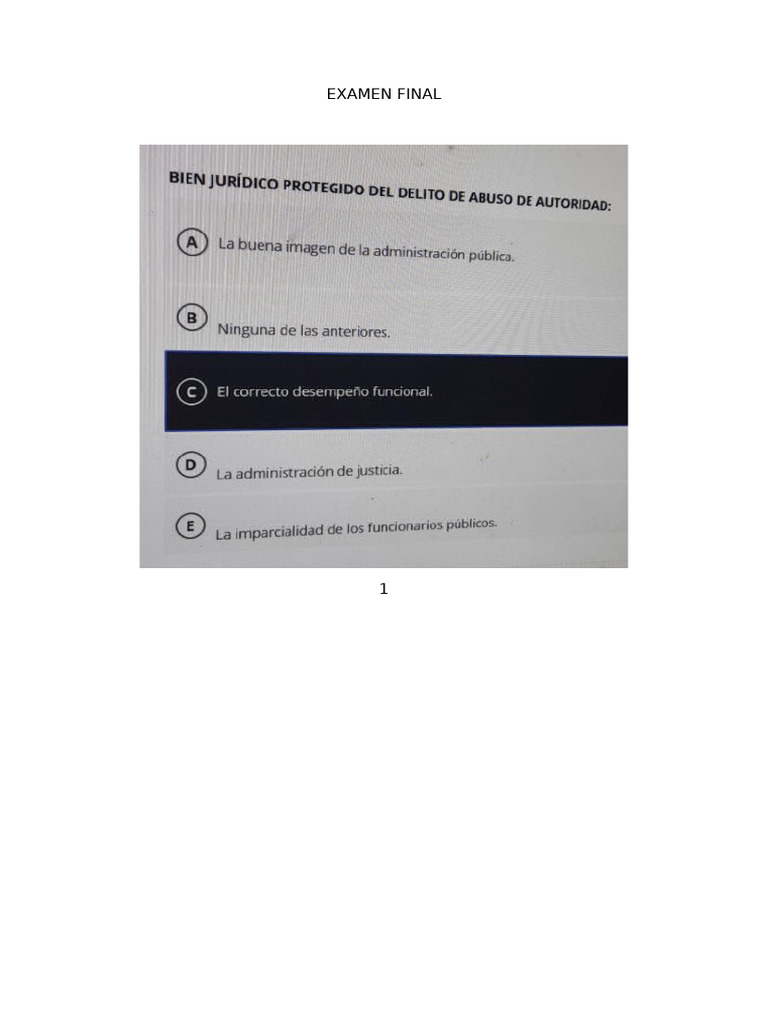 PREGUNTAS EXAMEN FINAL Hay 5 Malas | PDF