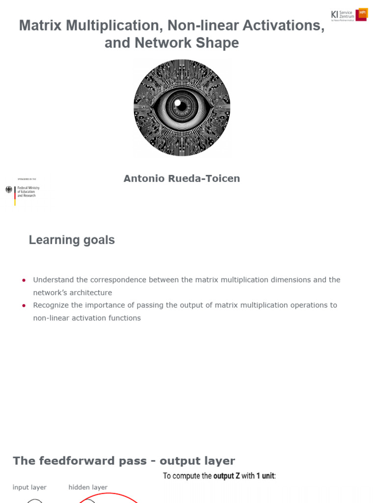 Video 6 - Matrix Multiplications Non-Linear Activations and Network Shape | PDF | Matrix ...