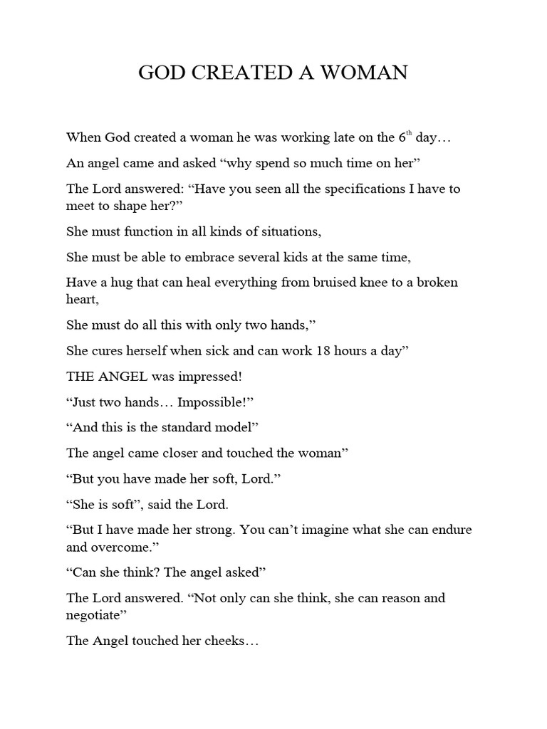 God Created A Woman - 014053 | PDF