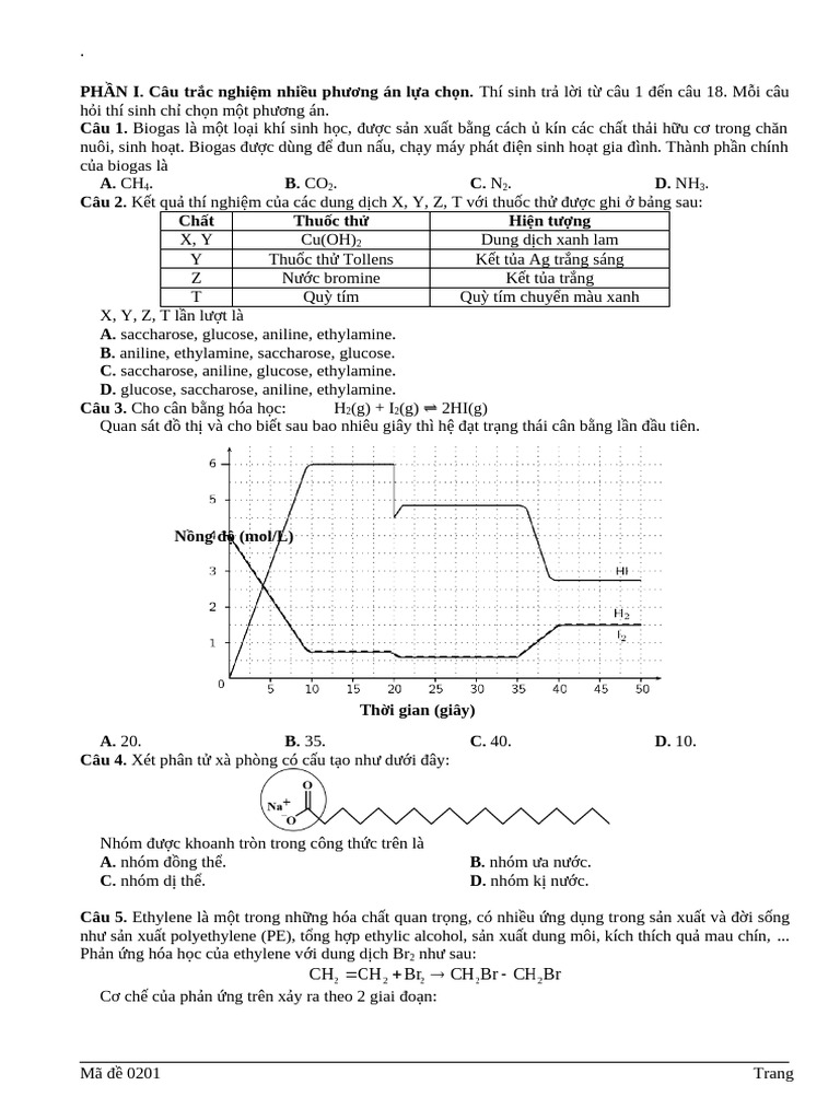 Thi TH C M Liên Trư NG Ma - de - 0201 | PDF