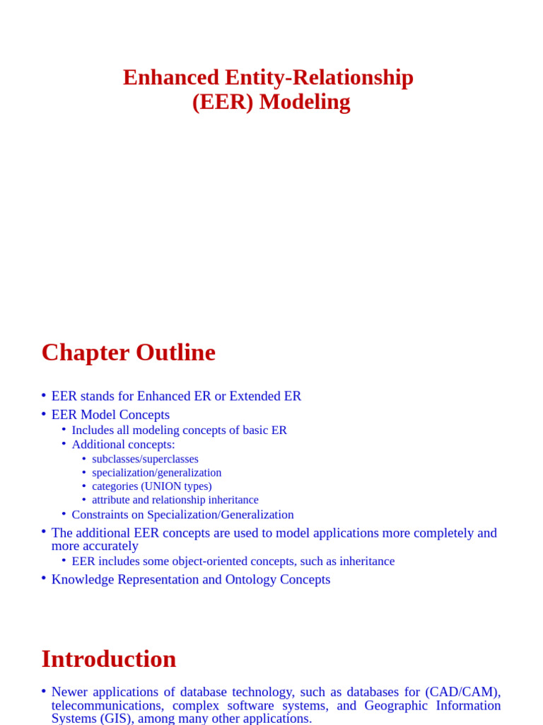 Chapter 3 Enhanced Entity-Relationship (EER) Modeling | PDF | Inheritance (Object Oriented ...