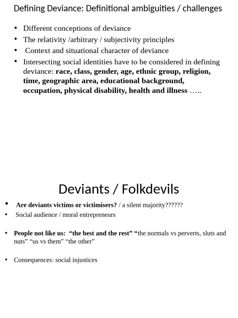 Definitions of Deviance | PDF | Deviance (Sociology) | Social Psychology