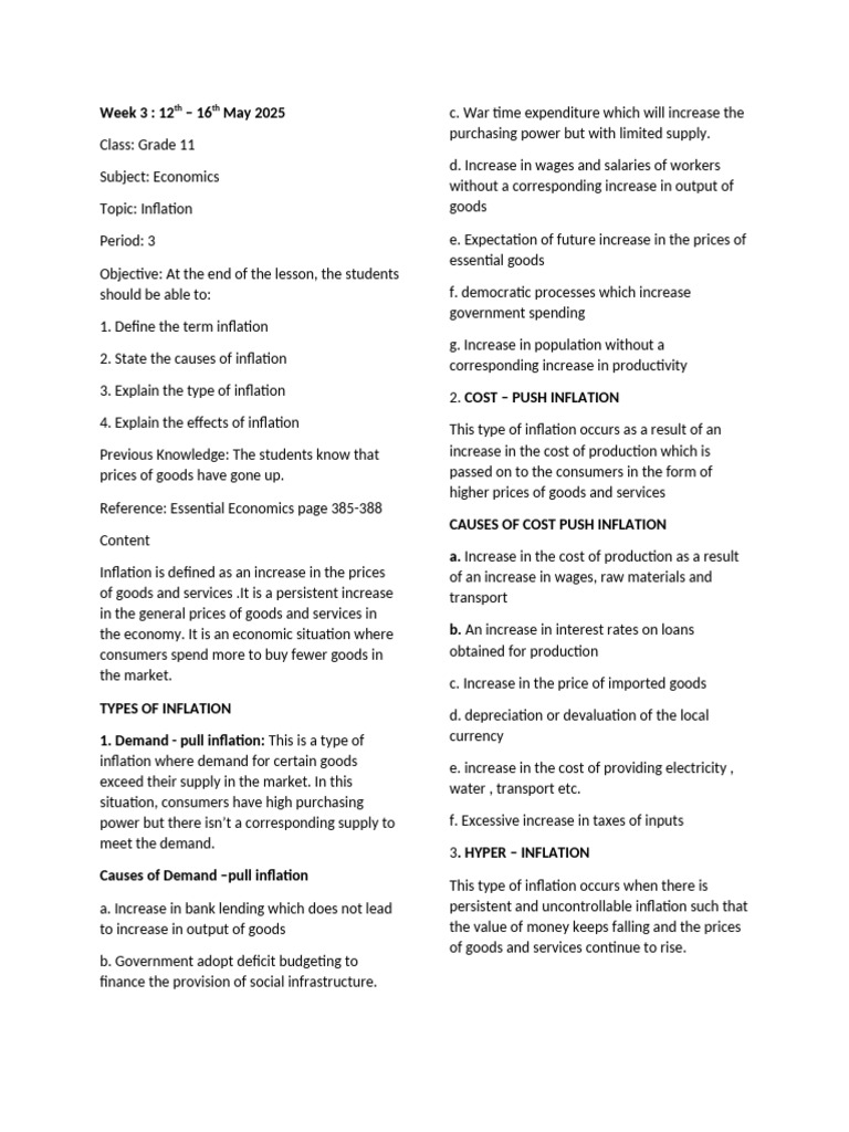 Understanding Inflation: Causes and Effects | PDF | Inflation | Deflation