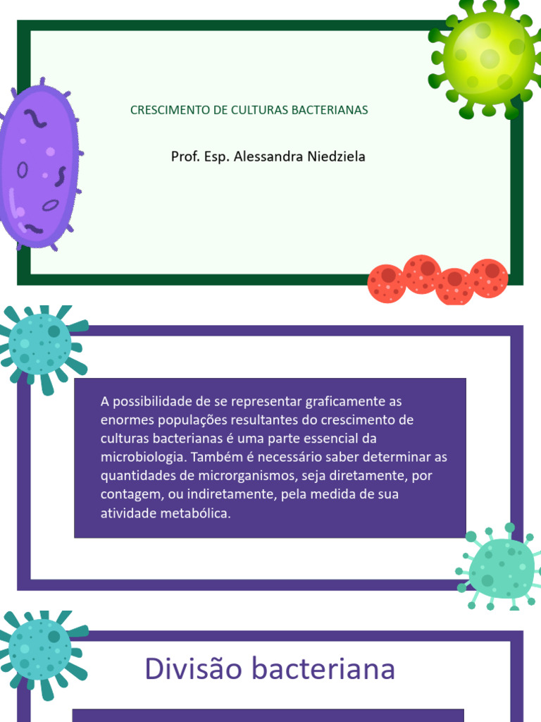 Crescimento Bacteriano | PDF | Bactérias | Célula (Biologia)