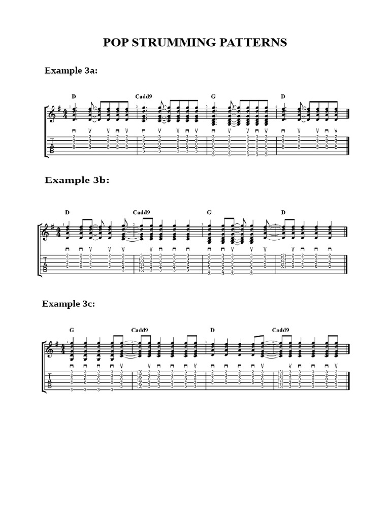 Pop Strumming Patterns | PDF