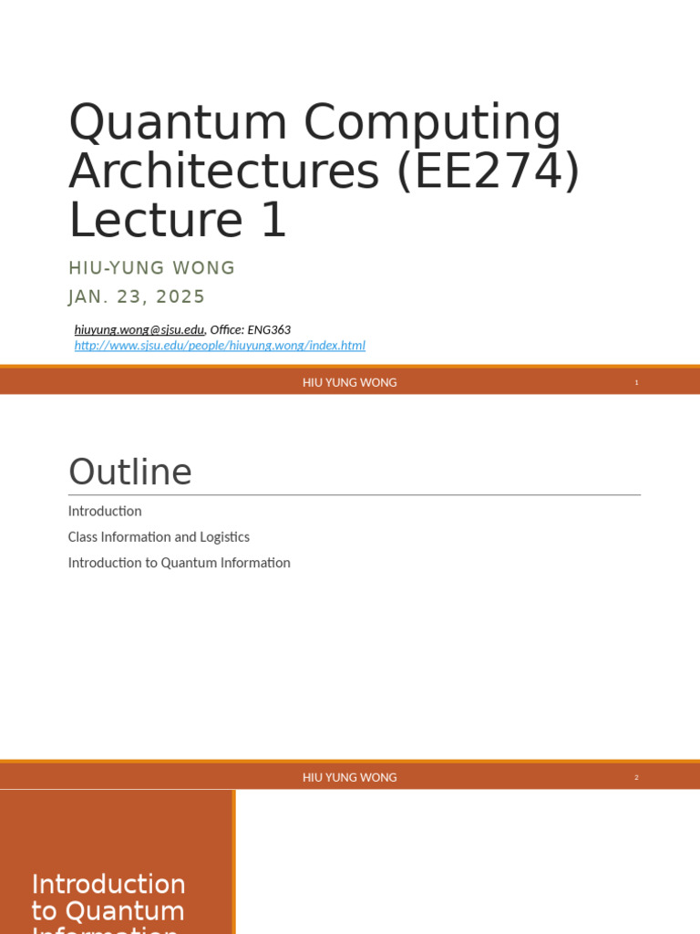 EE274 Lecture 1 Introduction and Quantum Information Annotated | PDF | Quantum Computing | Computing