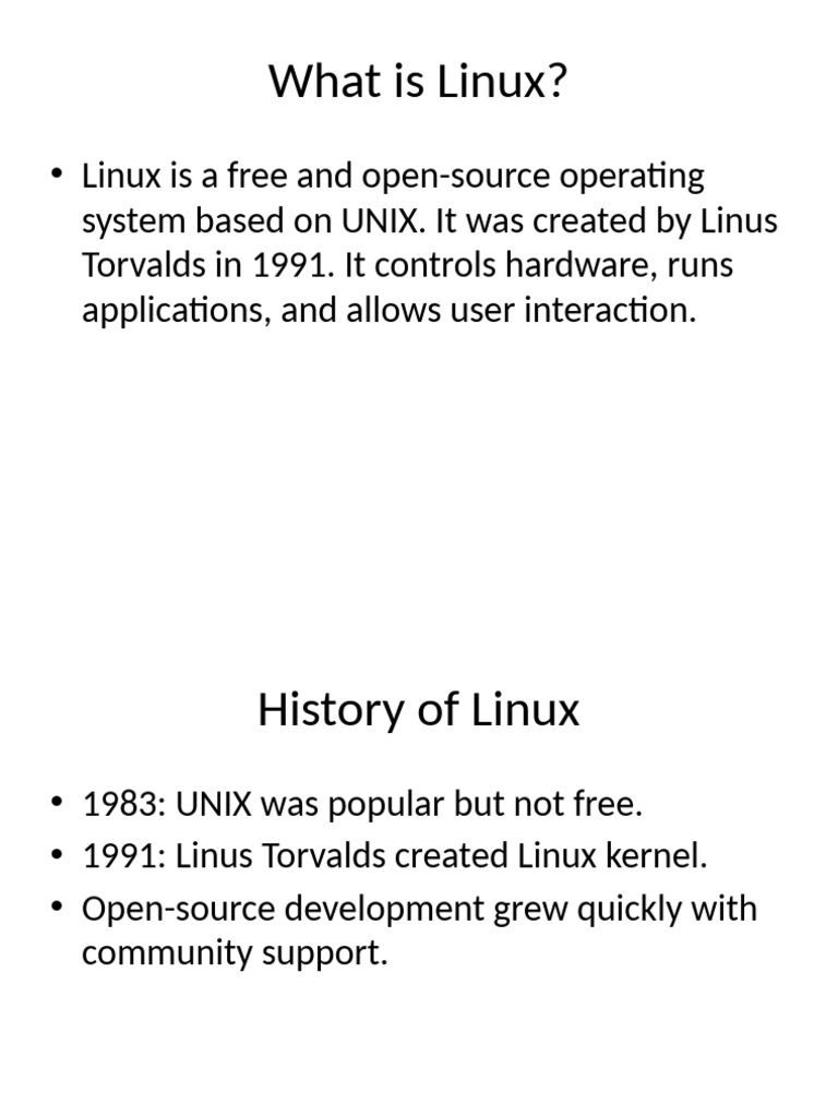 Detailed Linux Presentation | PDF | Linux | Linux Distribution