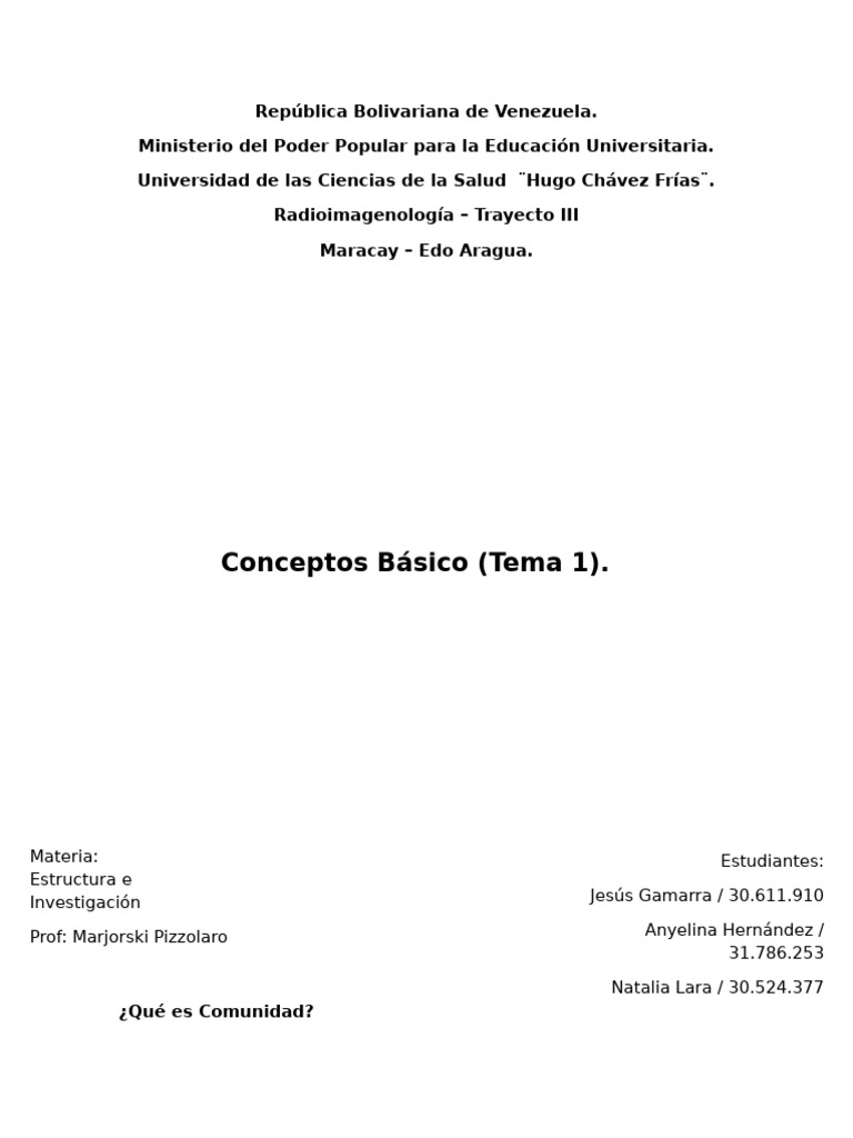 Tema 1 Conceptos Básicos | PDF | Comunicación | Comunidad